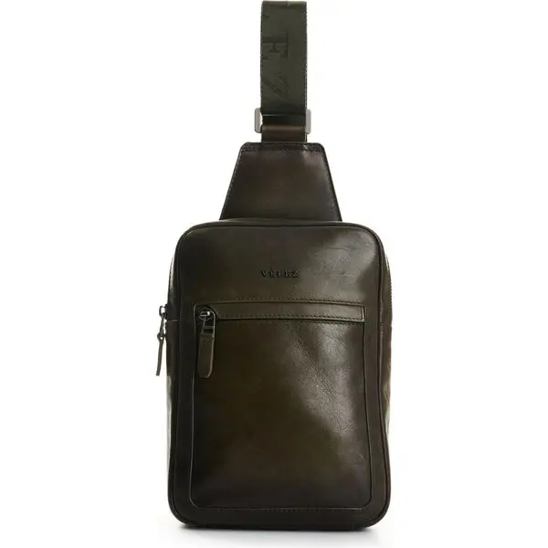 VELEZ Full Grain Leather Crossbody Bag - Dark Green