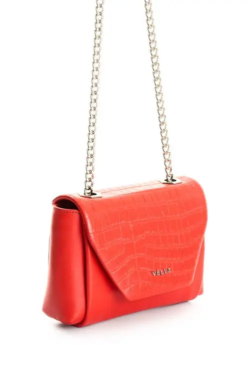 VELEZ Leather Croc-embossed Crossbody Bag