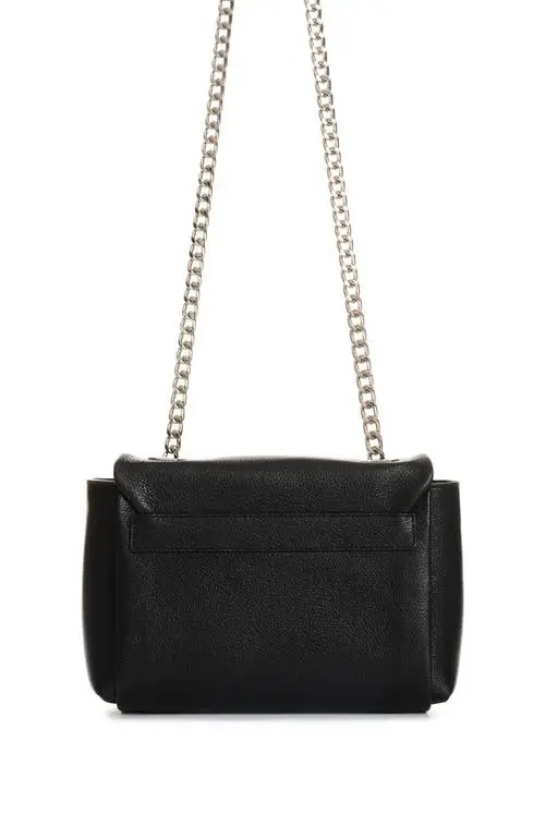 VELEZ Lili Leather Bowling Bag With Chain Strap - Black