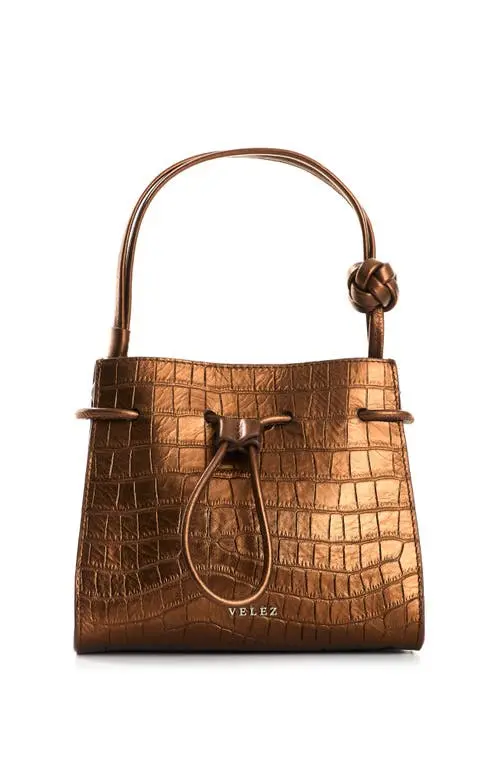 VELEZ Full Grain Leather Crossbody Bag And Shoulder Bag - Bronze