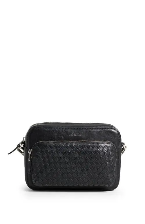 VELEZ Woven Leather Crossbody Bag