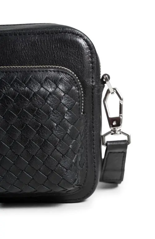 VELEZ Woven Leather Crossbody Bag