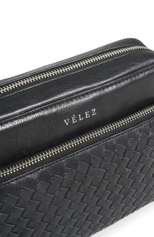 VELEZ Woven Leather Crossbody Bag