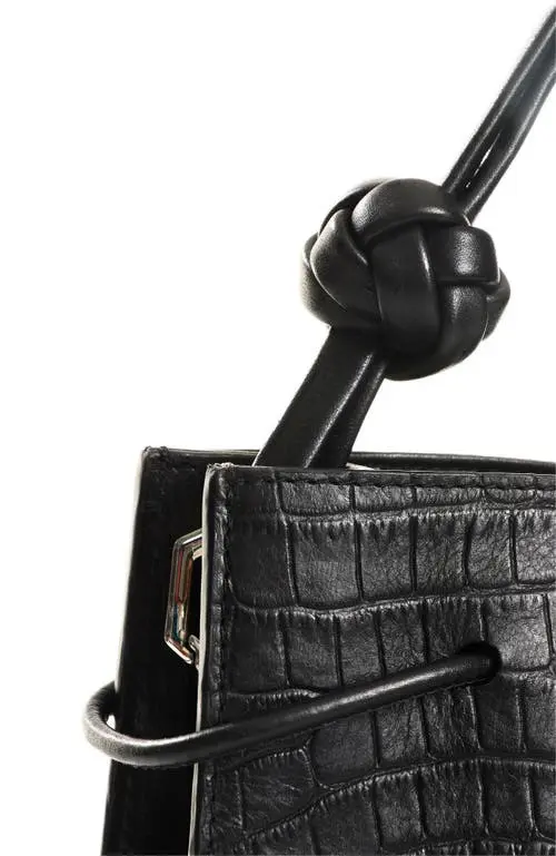VELEZ Aromia Embossed Leather Bowling Bag - Black