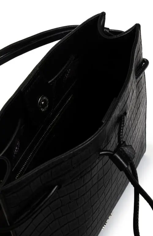 VELEZ Aromia Embossed Leather Bowling Bag - Black