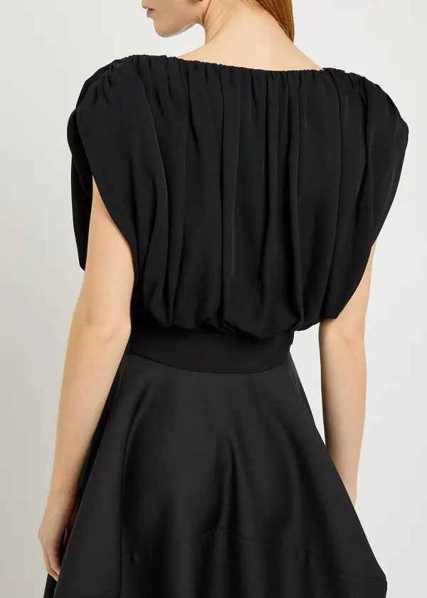 HEIRLOME Draped Silk Crop Top - Black