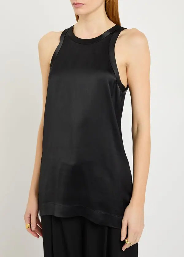 TOTEME Satin Tank Top - Black