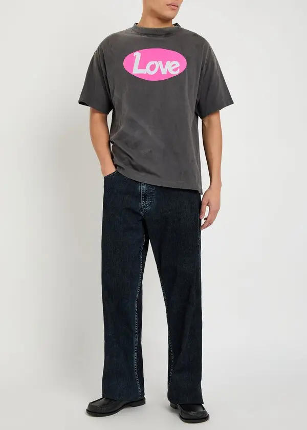 SAINT MXXXXXX Love Printed Cotton T-shirt - Black