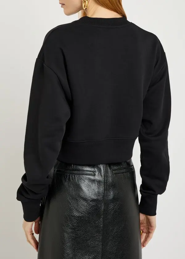 Balmain Logo-print Cropped Cotton Sweatshirt