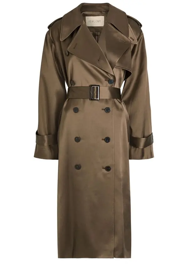 HEIRLOME Maggie Double-breasted Silk Trench Coat