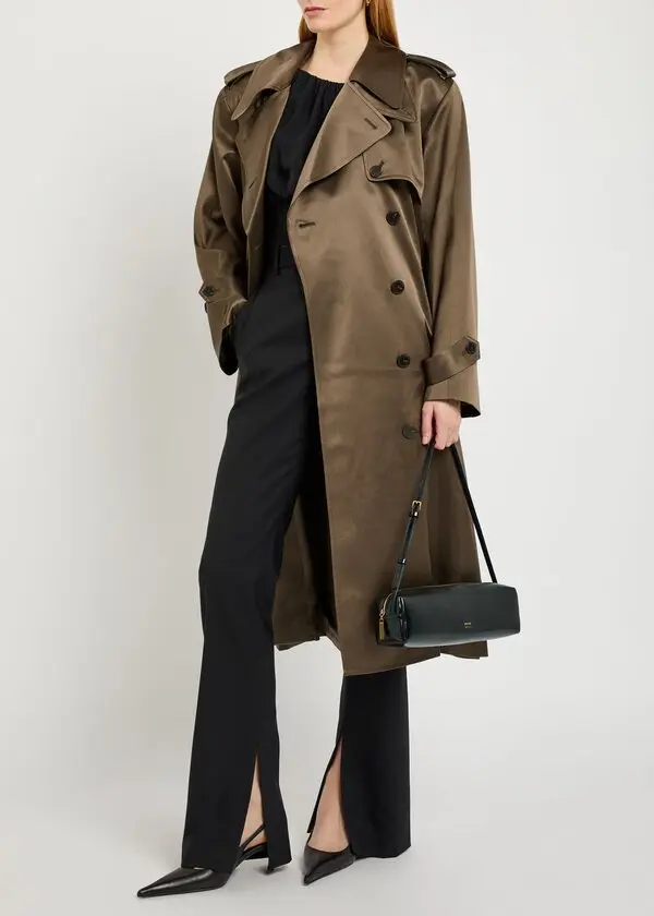 HEIRLOME Maggie Double-breasted Silk Trench Coat