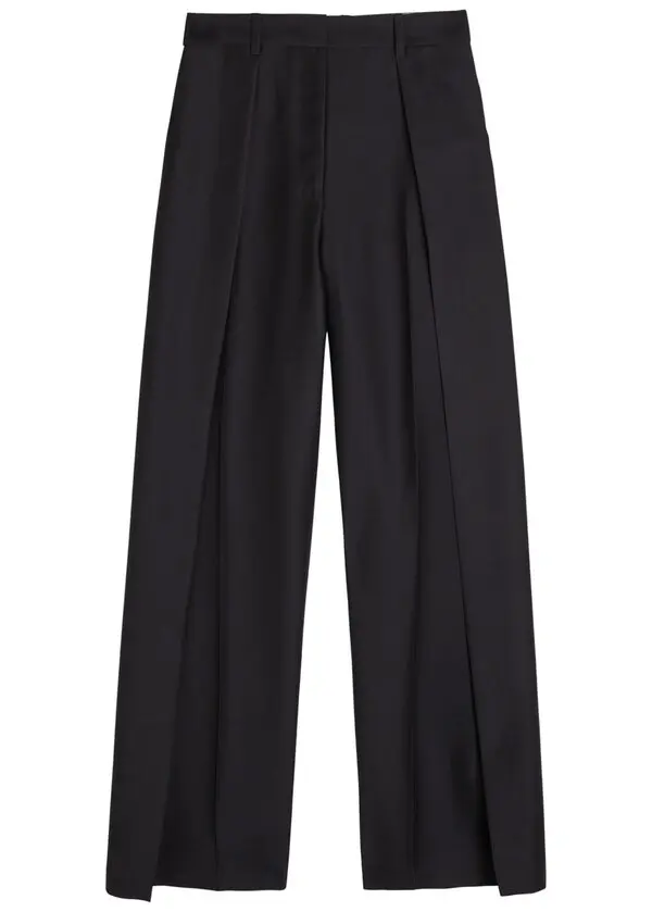 HEIRLOME Tove Split Wide-leg Wool-blend Trousers