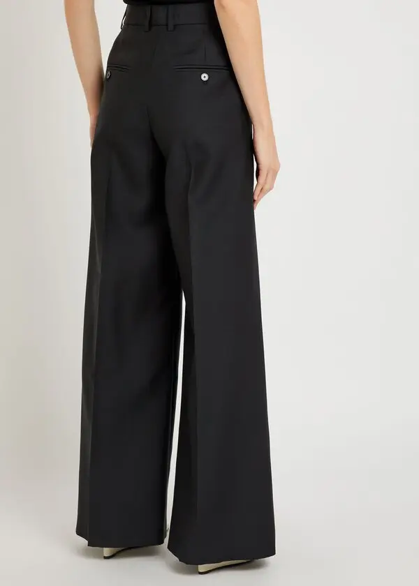 HEIRLOME Tove Split Wide-leg Wool-blend Trousers