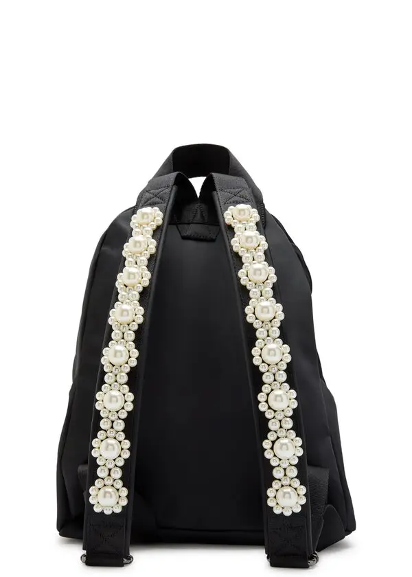 Simone Rocha Bow And Bead-embellished Nylon Backpack