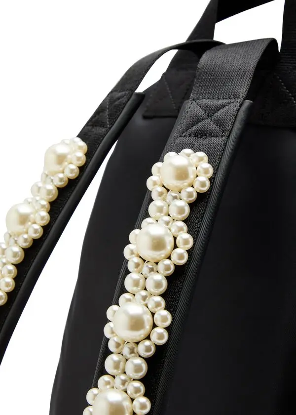 Simone Rocha Bow And Bead-embellished Nylon Backpack