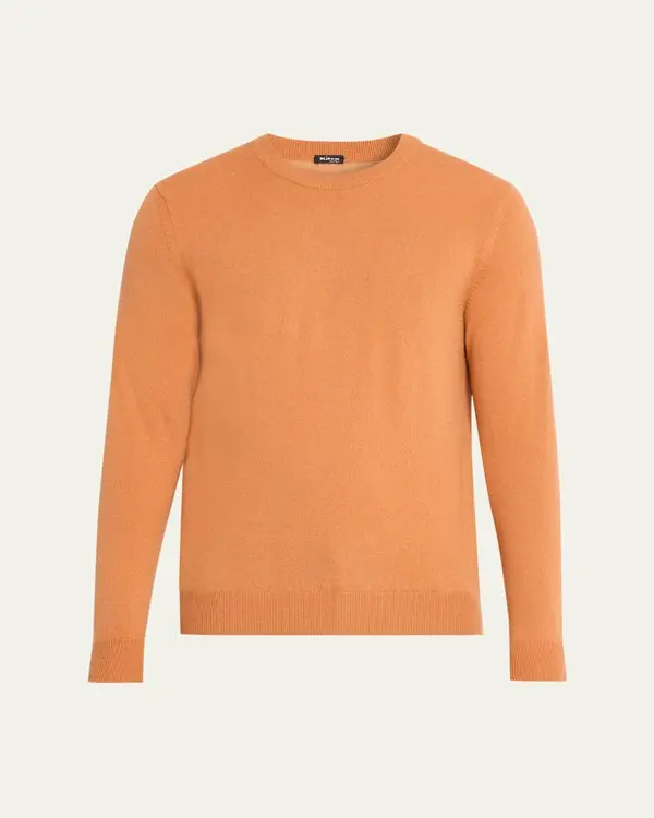 Kiton 12gg Cashmere Knit Crewneck Sweater - Orange