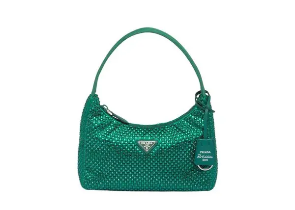 Prada Satin Mini Bag With Crystals