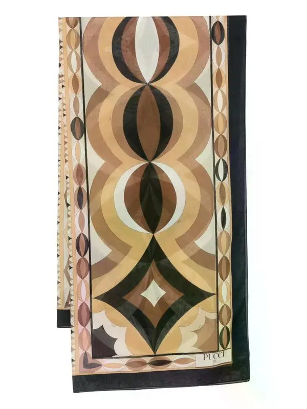 Emilio Pucci Geometric Print Scarf - Brown