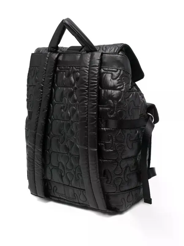 GANNI Quilted Buckle Backpack - Black