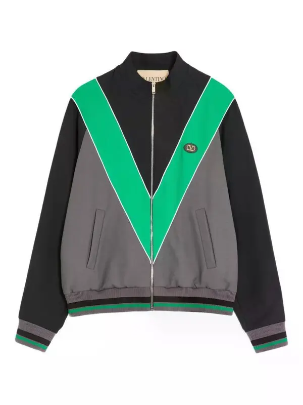 Valentino Garavani Vlogo Patch Zip Up Sweatshirt