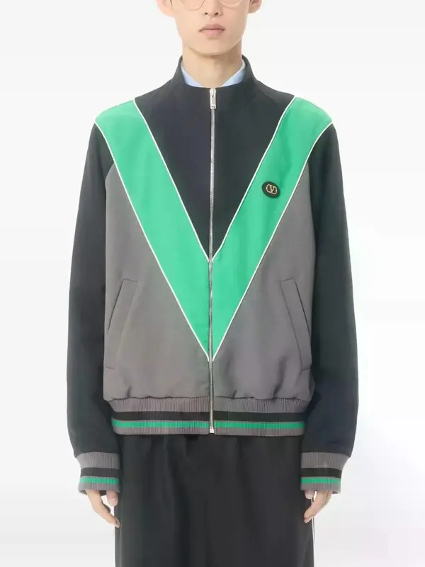 Valentino Garavani Vlogo Patch Zip Up Sweatshirt