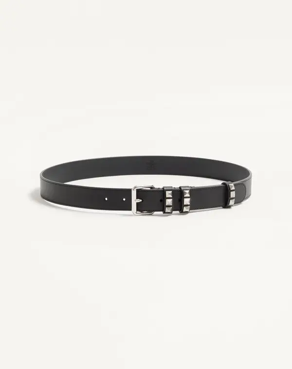Valentino Garavani Flaneuse Calfskin Belt - Black