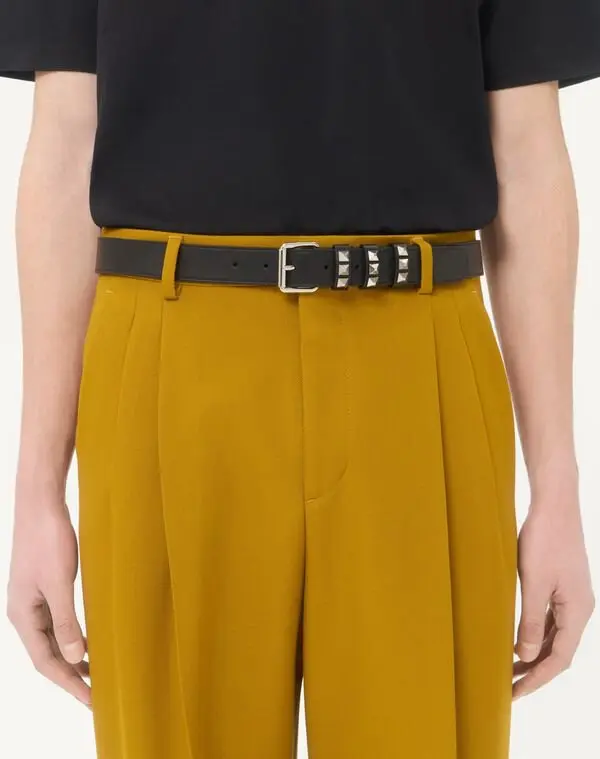 Valentino Garavani Flaneuse Calfskin Belt - Black