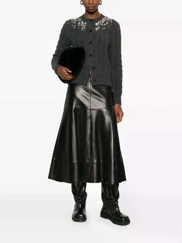 Alexander McQueen Cable-knit Cardigan With Crystal Embellishments