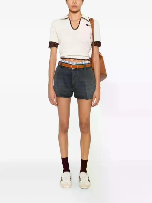 Miu Miu Logo-embroidered Mini Shorts
