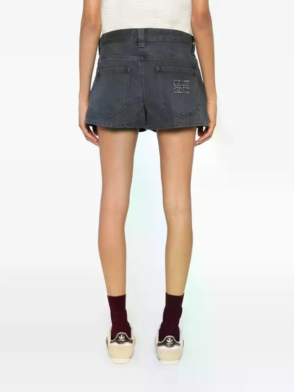 Miu Miu Logo-embroidered Mini Shorts