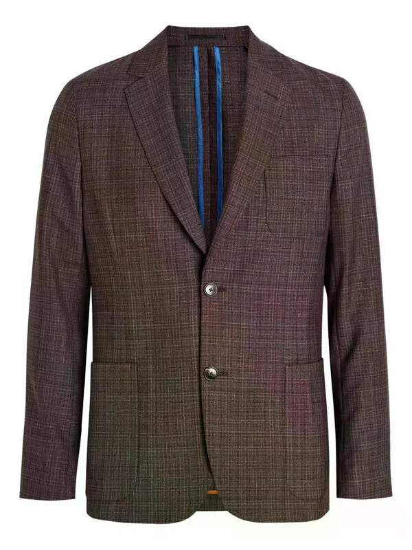 Paul Smith Single-breasted Checked Blazer - Red