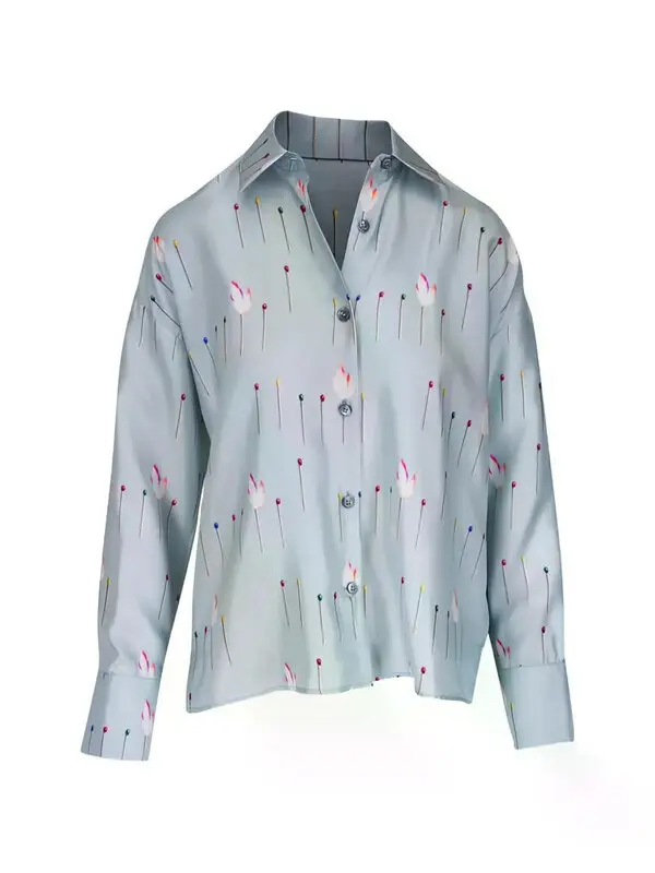 ODEEH Printed Silk Shirt