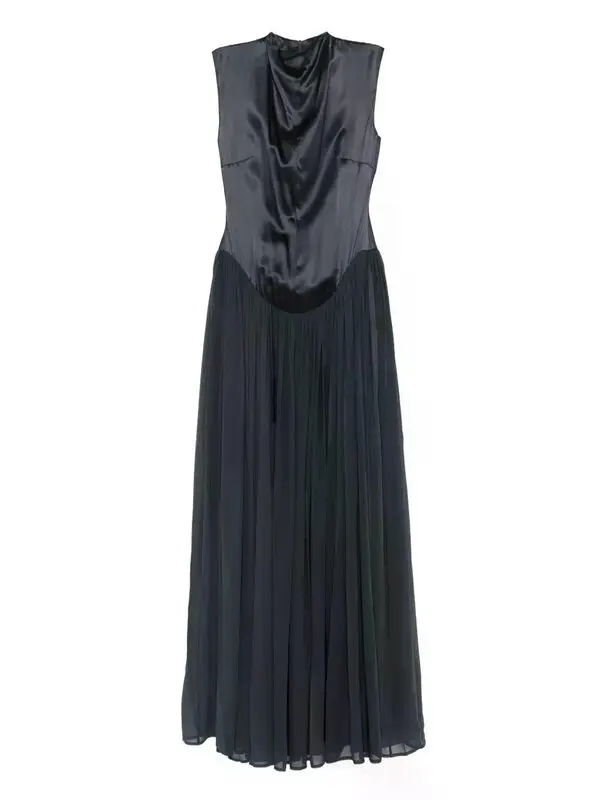 Tove Gathered Silk Maxi Dress