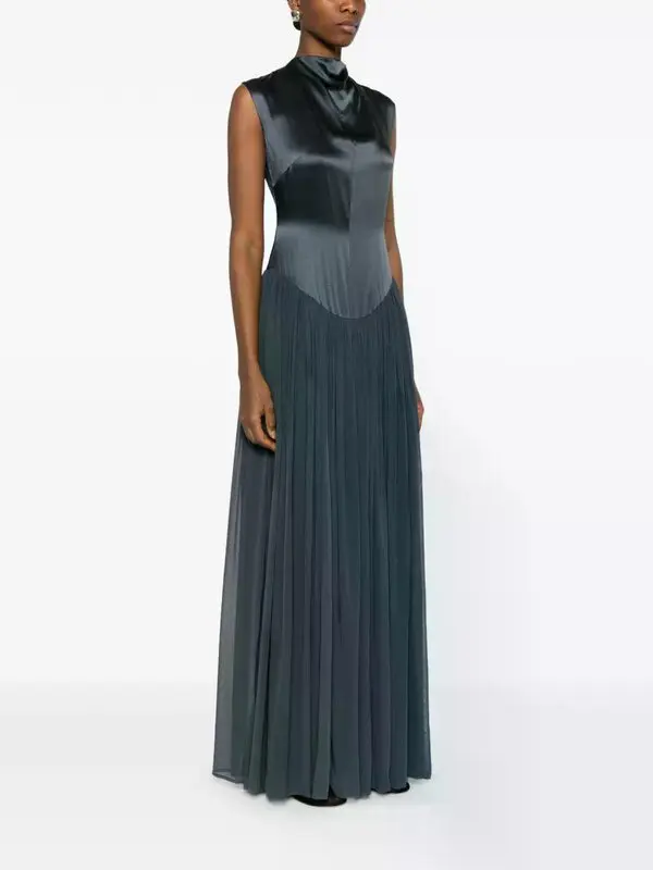 Tove Gathered Silk Maxi Dress