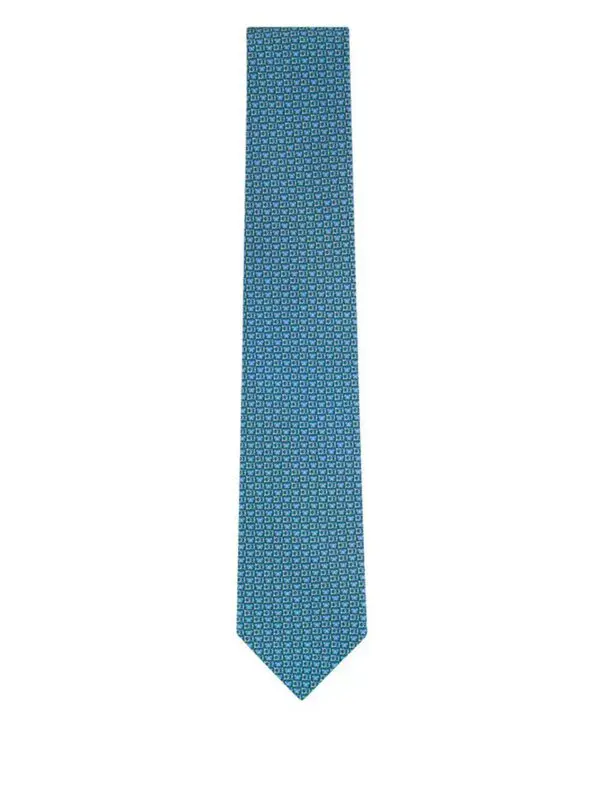 FERRAGAMO Butterfly-print Neck Tie - Green