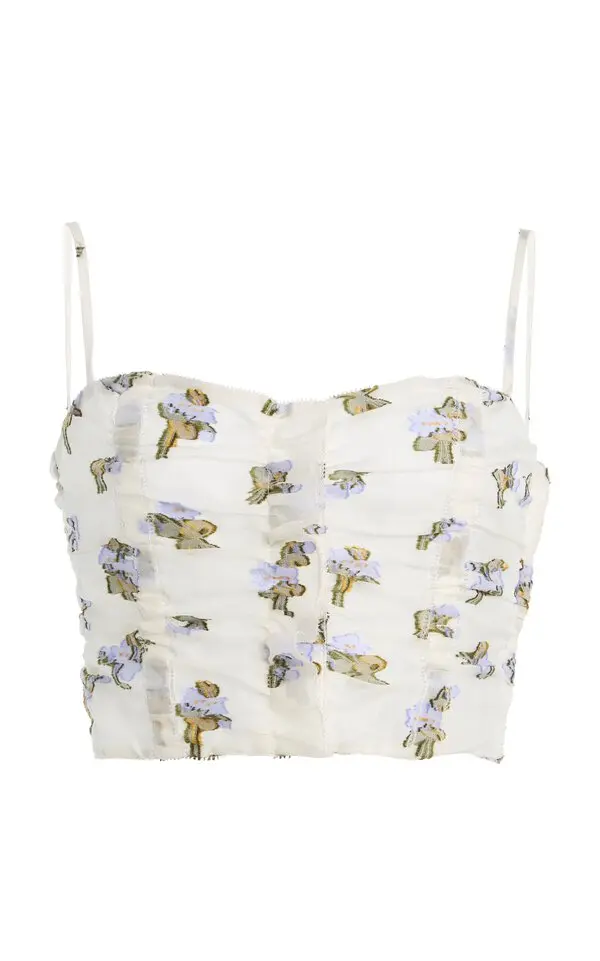 Ulla Johnson Sylvette Fil Coupe Organza Bustier Top - Multi