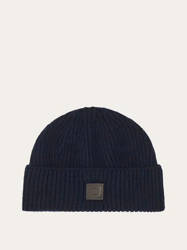 FERRAGAMO Knitted Beanie - Blue