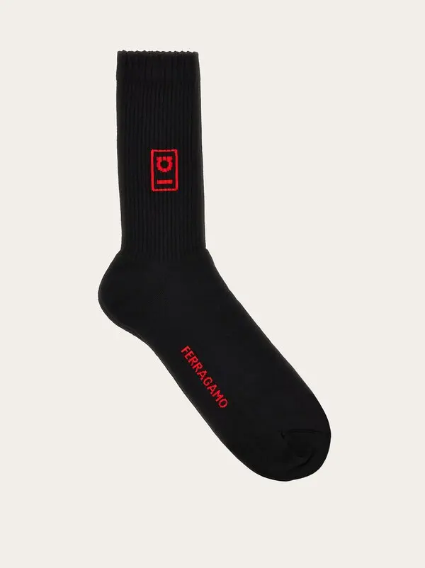 FERRAGAMO Hug Sports Socks - Black