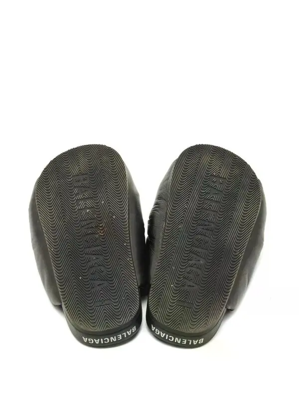 Balenciaga Draped Leather Slides