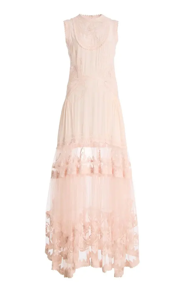 Ulla Johnson Florence Silk Lace Dress - Pink