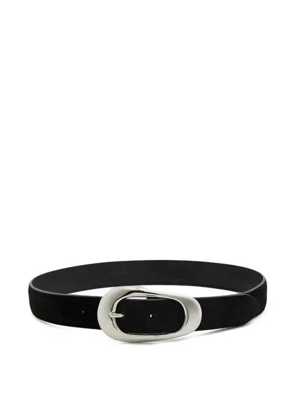 Anderson's Oval-buckle Suede Belt - Black