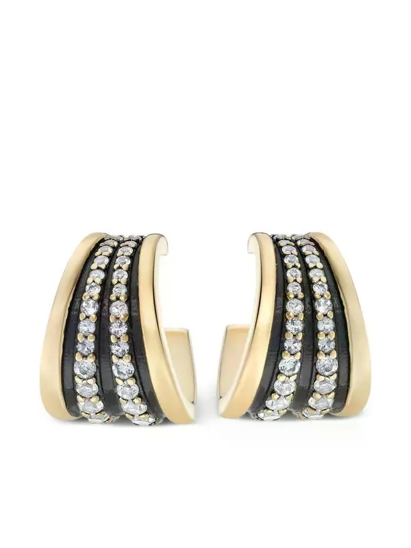 V JEWELLERY Nina Embellished Hoop Earrings - Gold