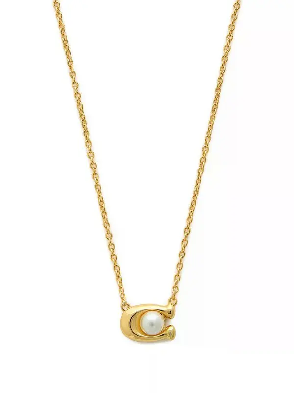 COACH Letter-pendant Necklace - Gold