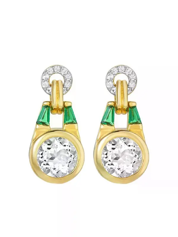 LAURA VANN Buckle Stone Earrings - Gold