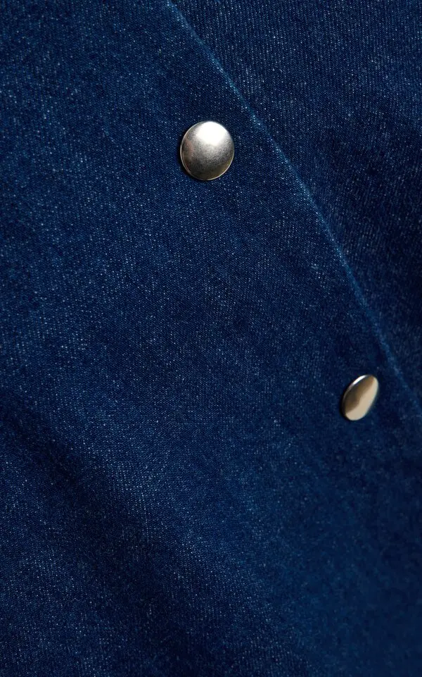 Brandon Maxwell Wells Cuffed Denim Jacket