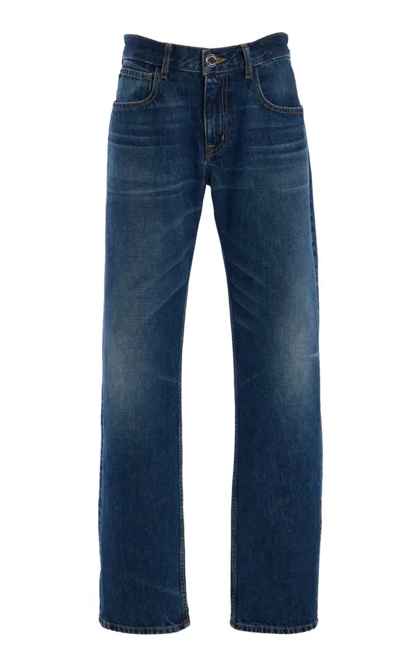 Brandon Maxwell Beau Buckle-detailed Straight-leg Jeans