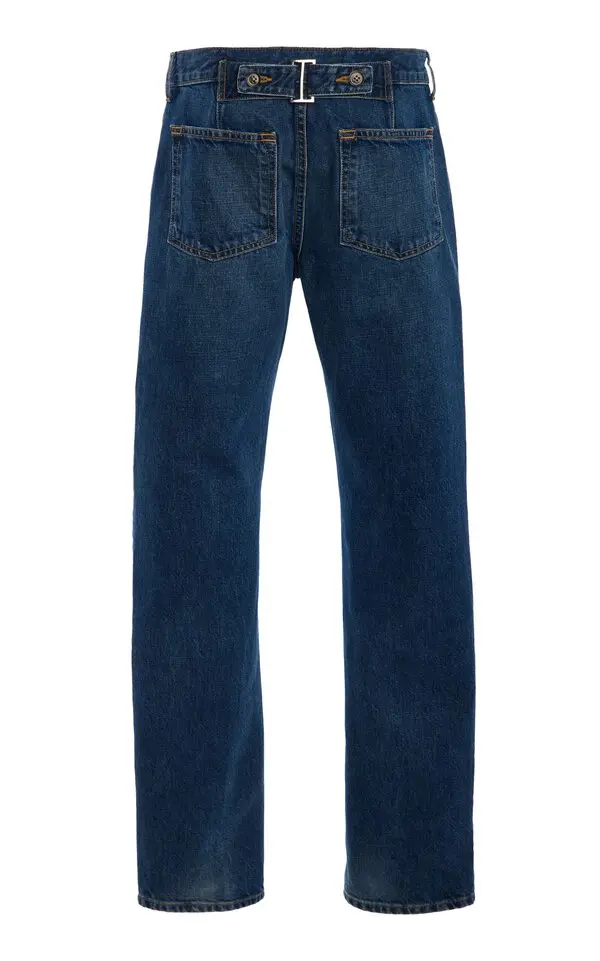 Brandon Maxwell Beau Buckle-detailed Straight-leg Jeans