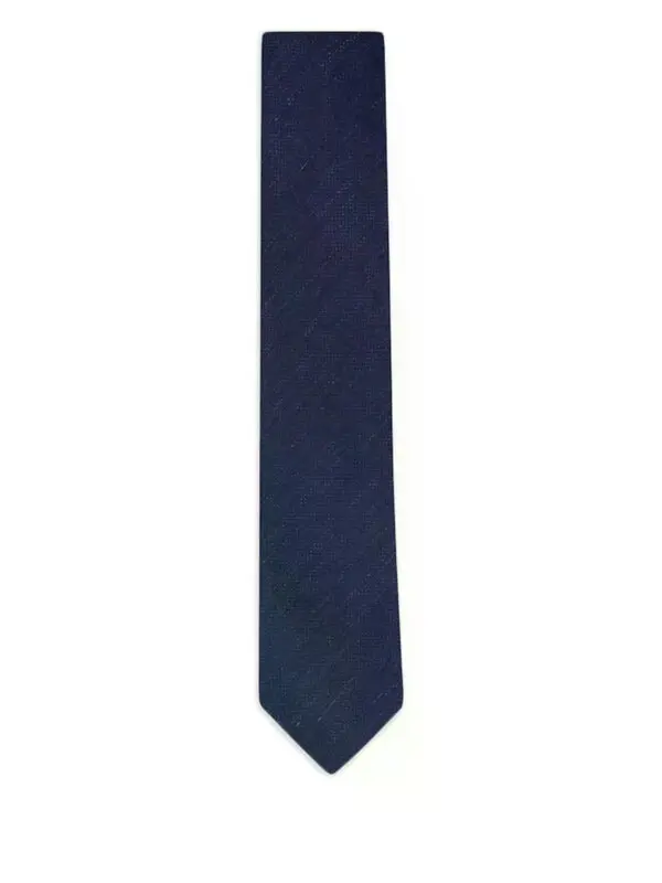 Canali Pointed Textured Tie - Blue
