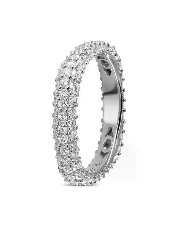 FULLORD 18k Gold Diamond Eternity Ring - White