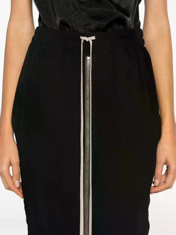 Rick Owens Drawstring Zip Midi Skirt - Black